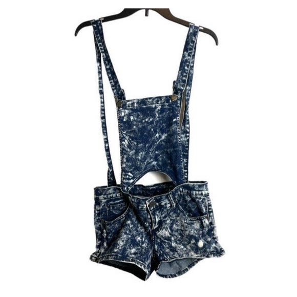 VIP | Pants & Jumpsuits | Vip Short Overalls Denim Acid Wash Cut Out 8s ...